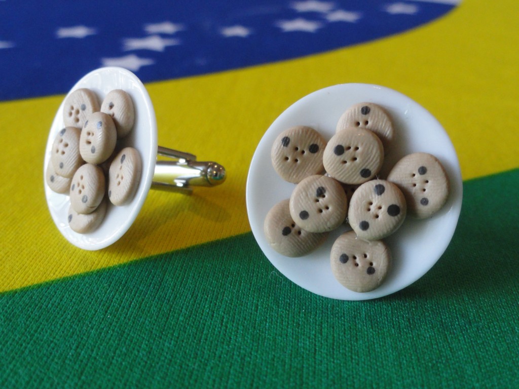 Chocolate Chip Cookies Cufflinks, Lapel Pin, Tie Bar and Earrings ...