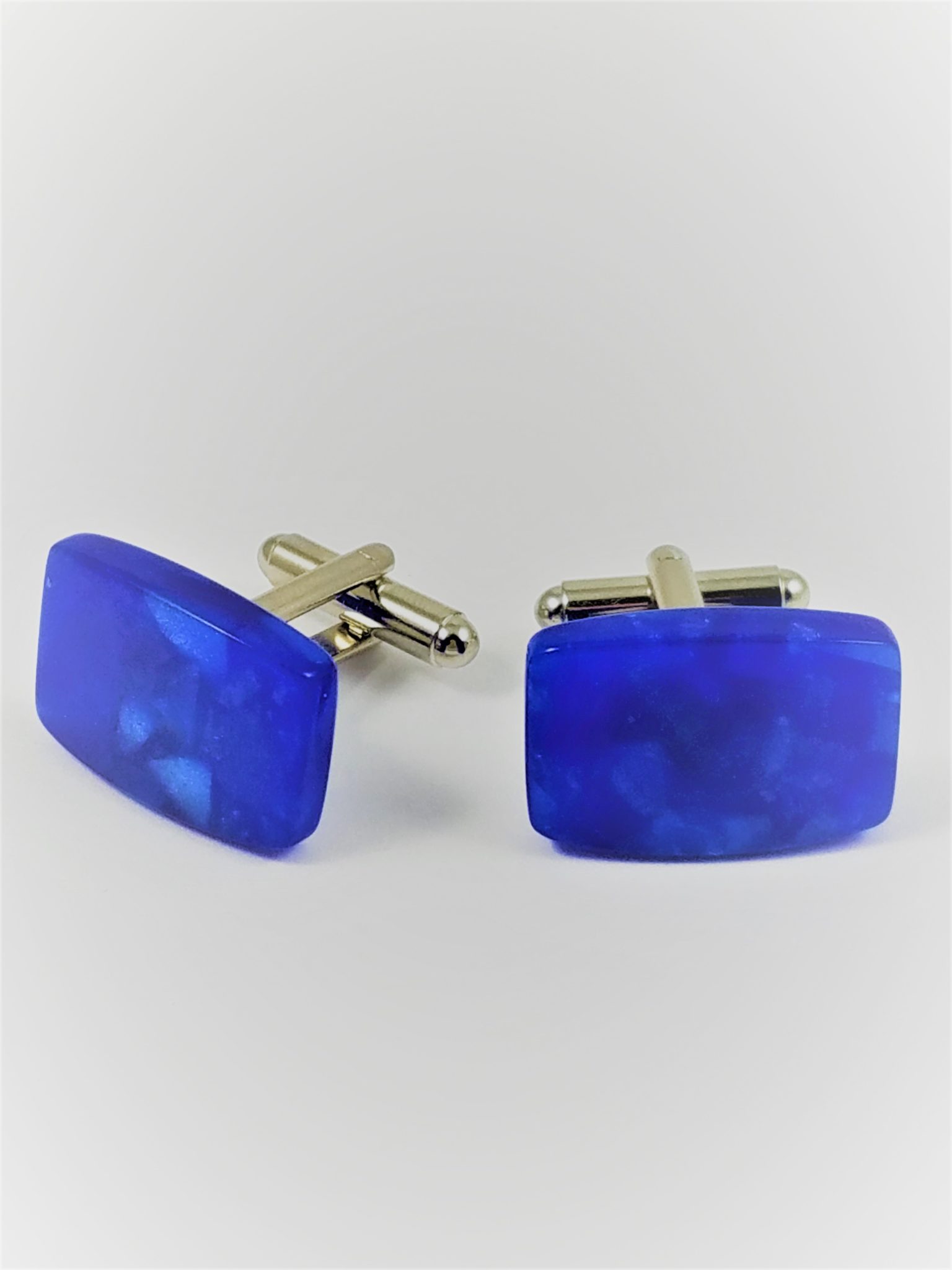 Sapphire Blue Acrylic Cufflinks, Lapel Pin, Tie Bar and Earrings – Loud ...